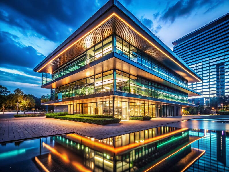 Nighttime Spectacle Exploring the Futuristic Architecture of Tomorrows ...