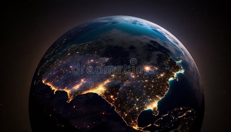 Nighttime Splendor of Earth from Space, a Vincent Van Gogh Inspired ...