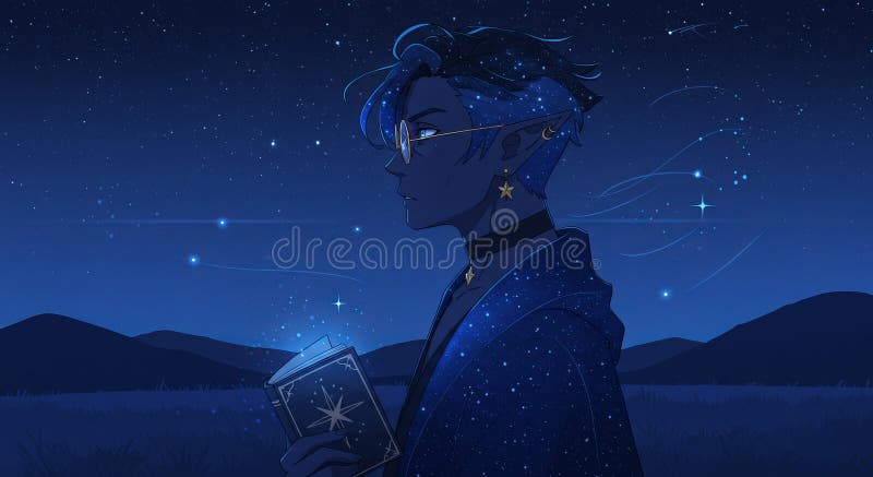 Nighttime Stargazer: Enchanted Sky and Celestial Exploration Stock ...