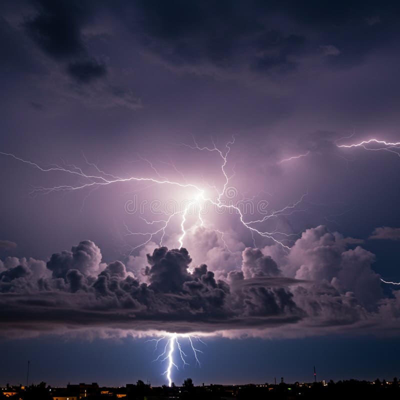 A Nighttime Thunderstorm Features a Brilliant Lightning Strike ...
