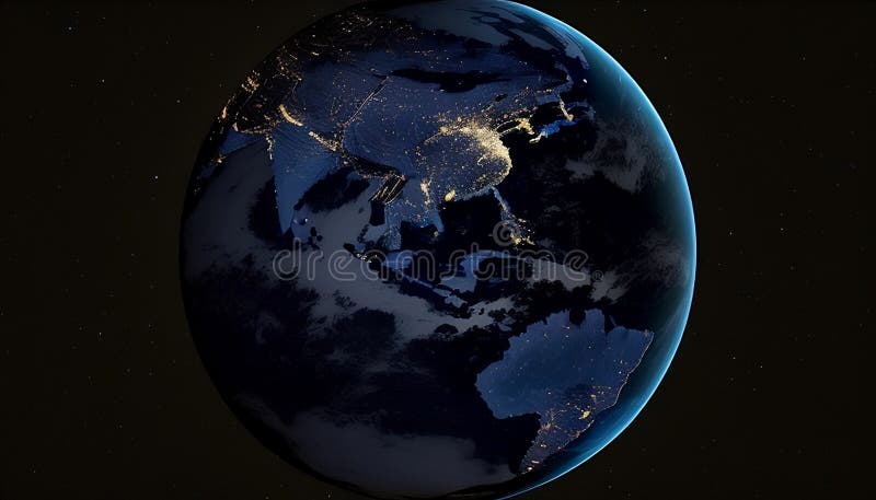 Nighttime View of Earth from Space: a Dreamy and Magical Perspective ...