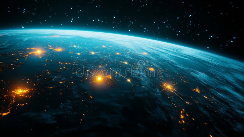 Nighttime View of Europe from Space As Displayed in an Image Stock ...