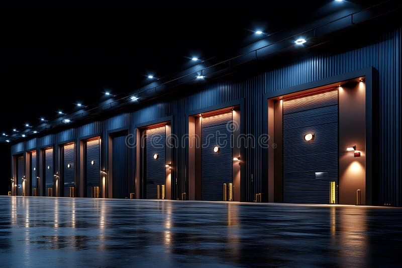 Multiple Illuminated Loading Bays Stock Illustrations – 1 Multiple ...