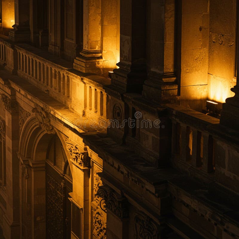Nighttime View of Modern High-rise with Lighting and Reflections on the ...
