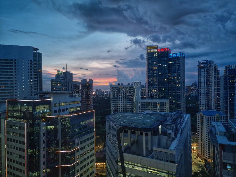 Nighttime View Over the Philippines Capital Manilla Editorial Stock ...