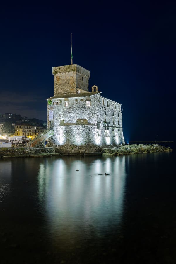 Nightview on the Castle on the Sea Stock Photo - Image of europe ...