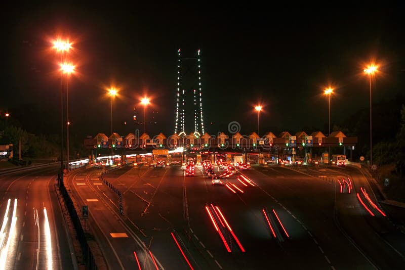 Nightview on toll road stock photo. Image of cars, outdoor - 2357524