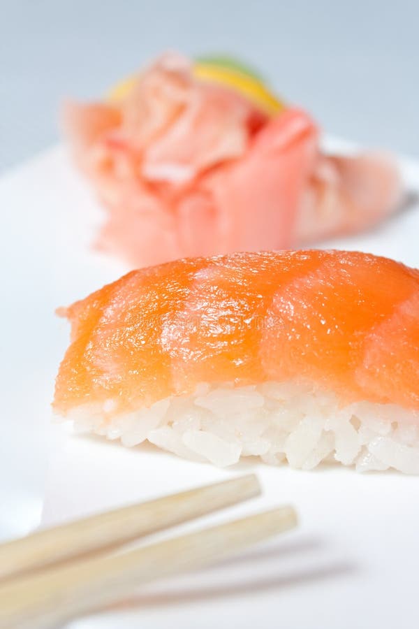 Nigiri Sushi with Salmon stock image. Image of delicious - 24020661