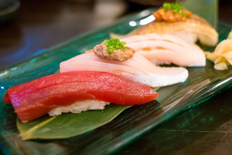 Nigiri sushi set stock image. Image of dinner, protein - 39917273