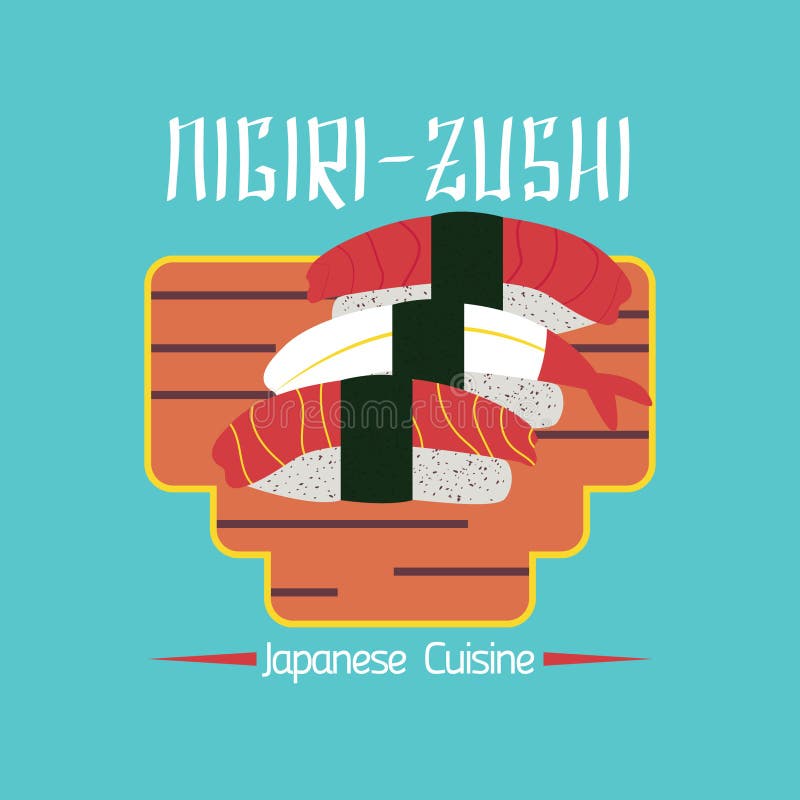 Nigiri Zushi Label. Vector Illustration Decorative Design Stock Vector ...