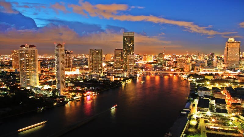 Nigth sky over city stock image. Image of modern, night - 68076113