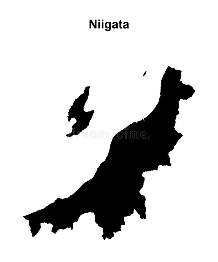 Niigata outline map stock illustration. Illustration of region - 360468818