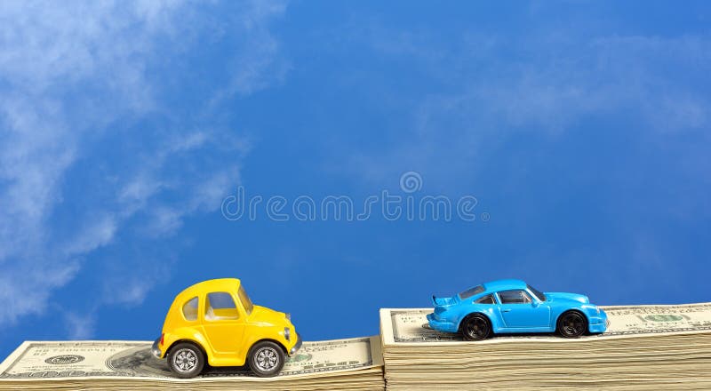 Cheaper Versus Expensive Cars, Expenses, Costs. Stock Photo - Image of ...