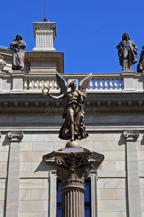 Nike statue stock image. Image of city, path, castle - 26623767