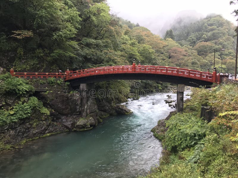 Nikko Shinkyo Bridge. stock image. Image of ancient - 106628085