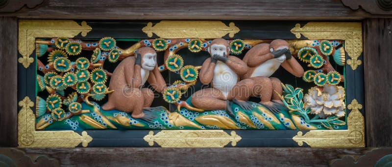 Three Wise Monkeys in Nikko, Japan Stock Image - Image of city ...