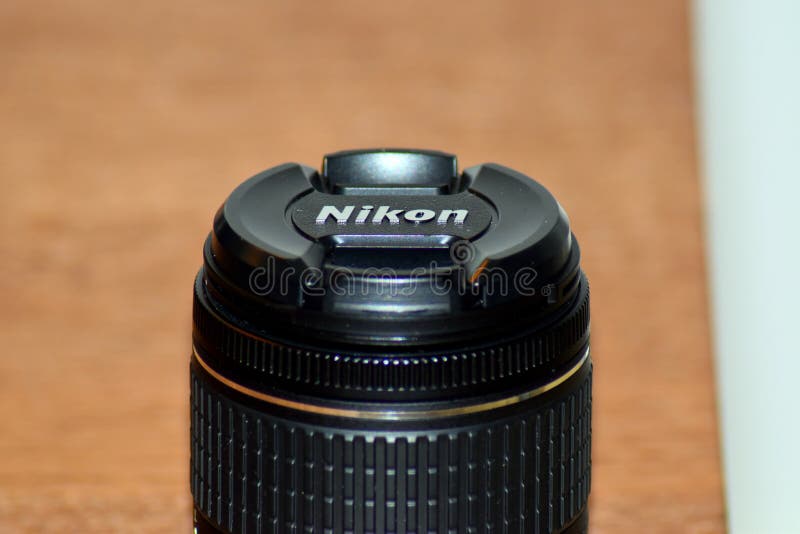 Nikon Lens Close Up with Tabel in the Background Editorial Stock Photo ...