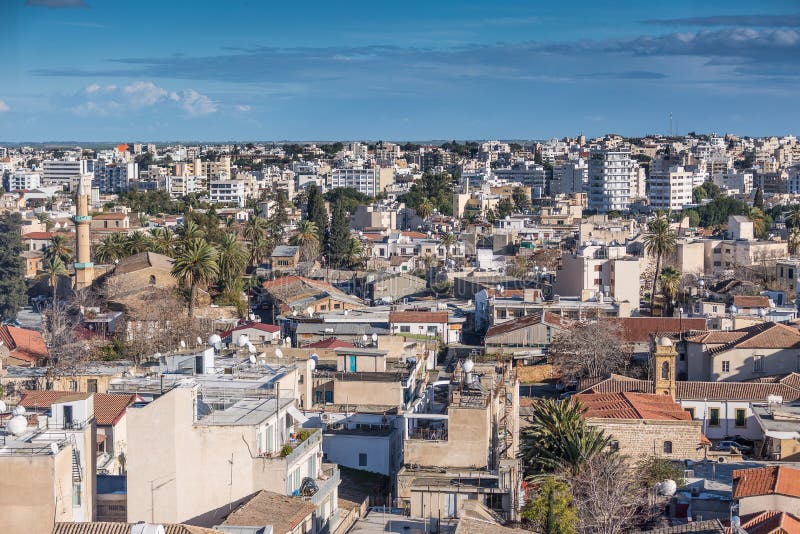 Nikosia-Stadt-Ansicht stockfoto. Bild von gebäude, panoramisch - 53384610