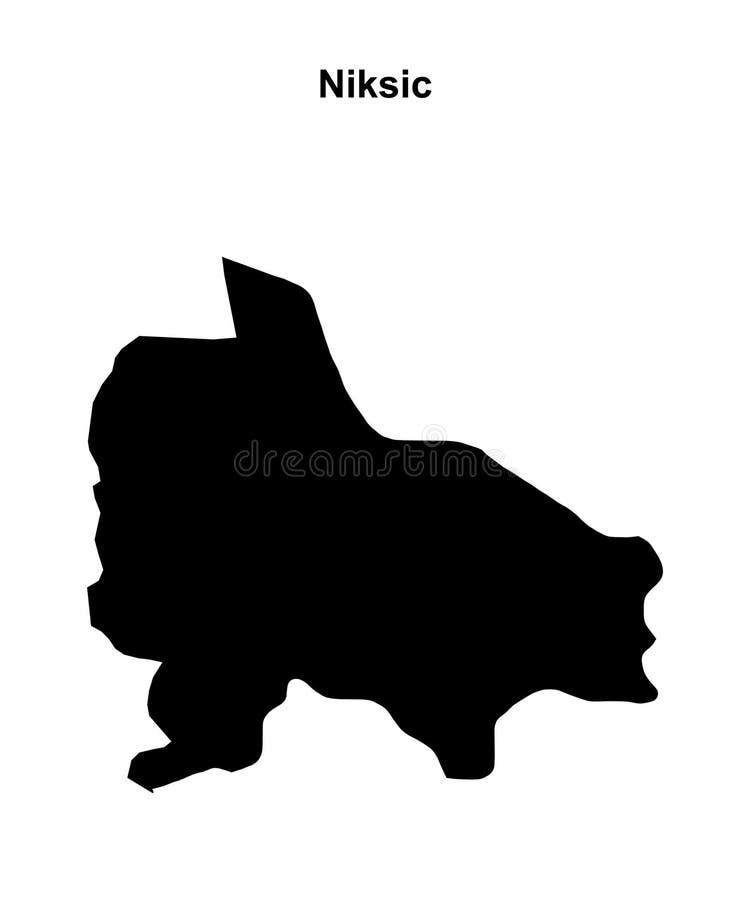 Niksic outline map stock vector. Illustration of silhouette - 360612056