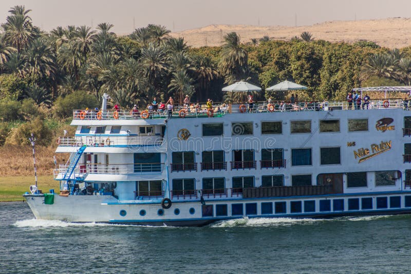 NILE, EGYPT - FEB 17, 2019: Cruise Ship at the River Nile, Egy ...