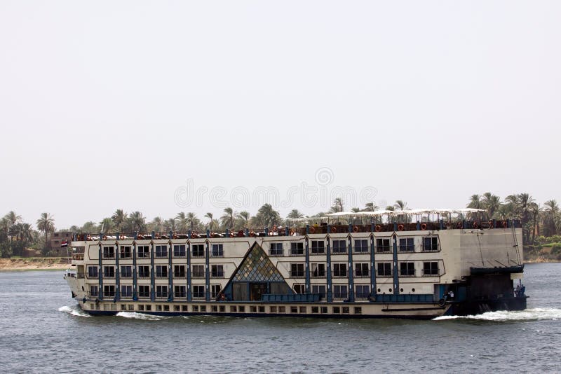Nile Cruise Boat at the Quay of Luxor - Egypt Stock Photo - Image of ...
