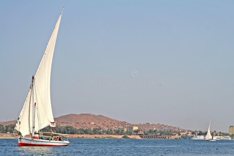 Nile River stock image. Image of navigation, mirror, beach - 718101