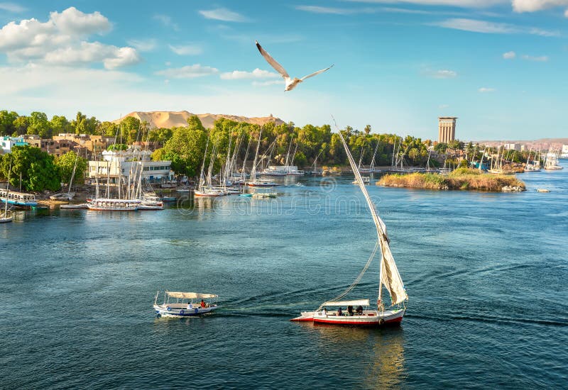 Nile River and Beautiful Boats Editorial Photo - Image of scenic, egypt ...