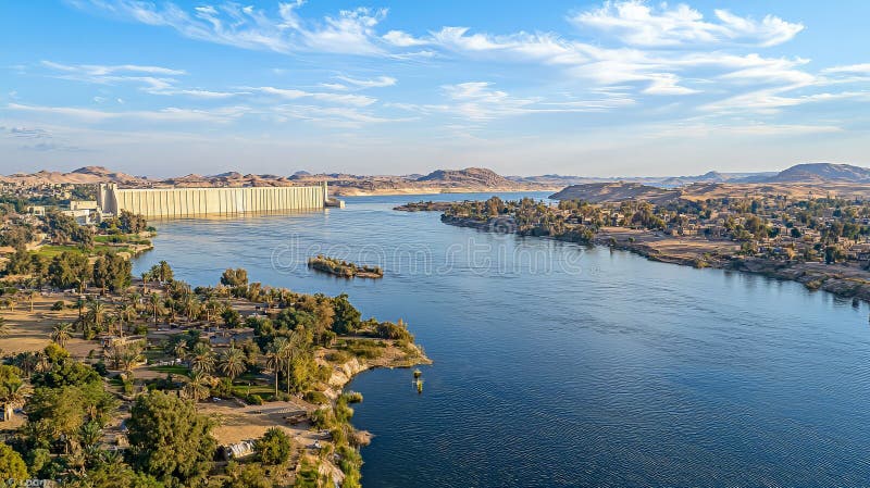 Nile River Dam, Egypt, Aerial View Stock Photo - Image of view, tourism ...