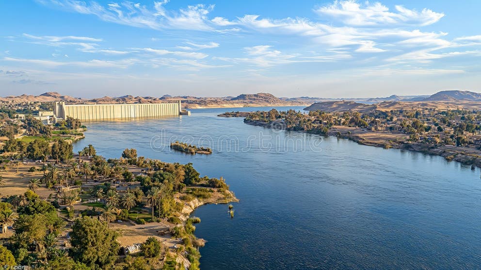 Nile River Dam, Egypt, Aerial View Stock Photo - Image of view, tourism ...