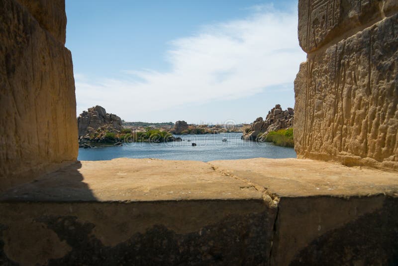 The Nile from the Temple of Philae. Stock Photo - Image of nation ...