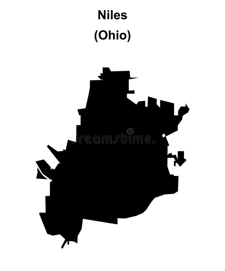 Niles outline map stock vector. Illustration of blank - 357493055