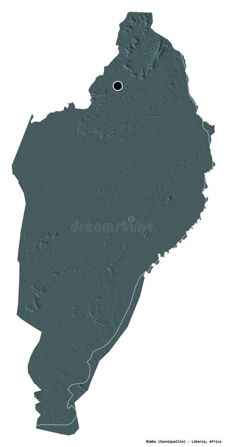 Nimba, County of Liberia, on White. Administrative Stock Illustration ...