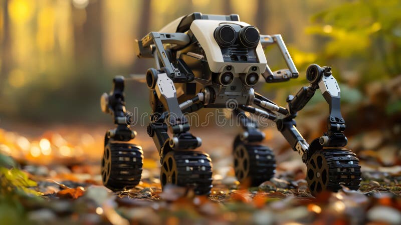 Nimble Bipedal Exploration Robot with Adaptive Camera in a Forest Stock ...