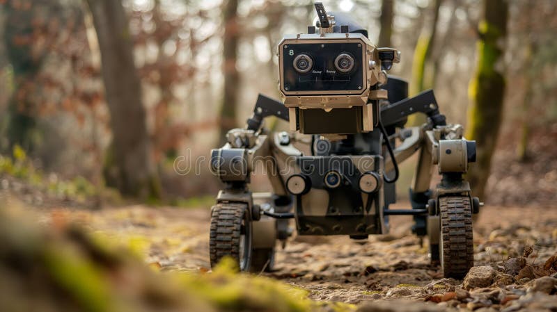 Nimble Bipedal Exploration Robot with Adaptive Camera in a Forest Stock ...