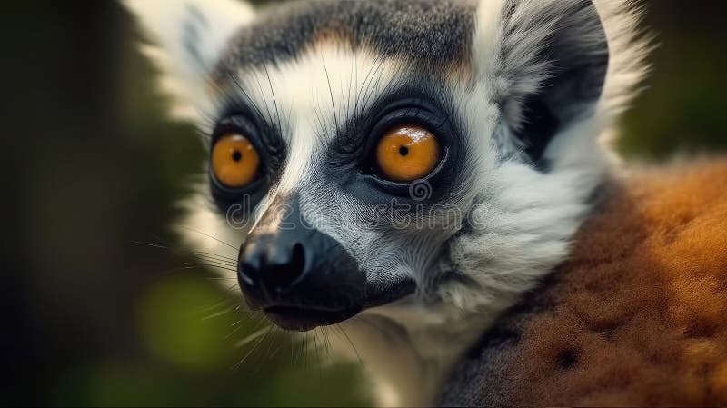 Nimble Ring Tailed Lemur, Ring Tailed Lemur Portrait of Forest Stock ...