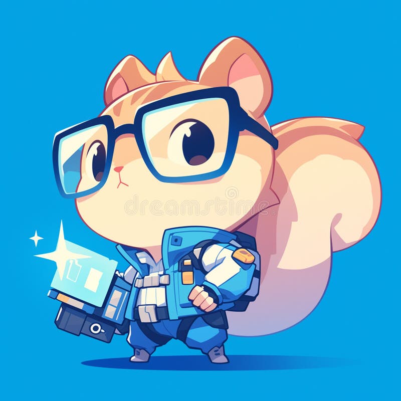 A Nimble Squirrel Software Engineer Cartoon Style Stock Vector ...