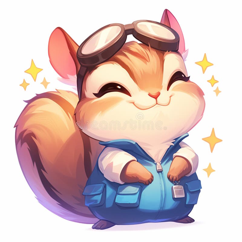 A Nimble Squirrel Software Engineer Cartoon Style Stock Vector ...