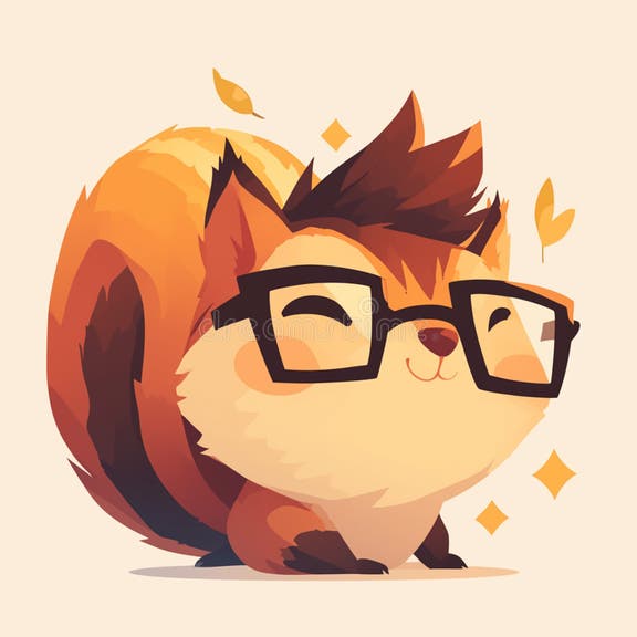 A Nimble Squirrel Software Engineer Cartoon Style Stock Vector ...