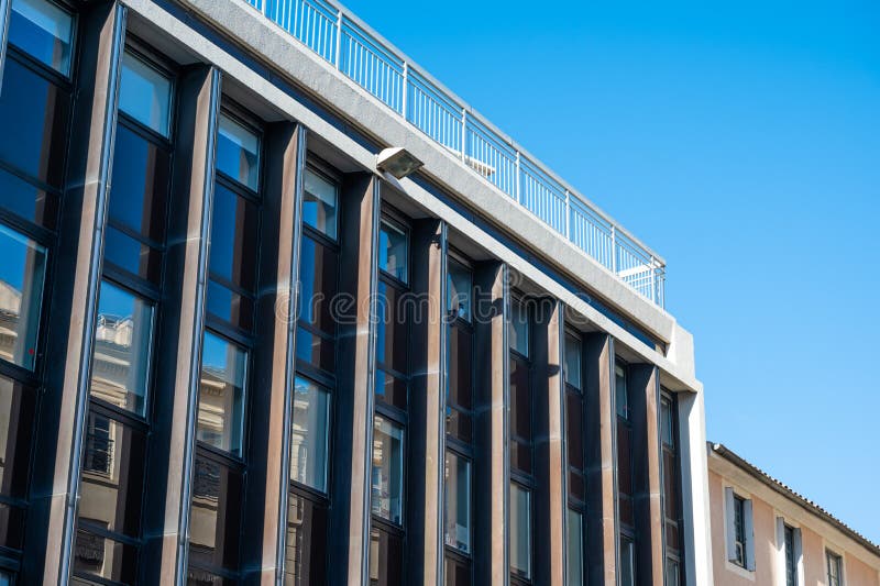 Nimes, Occitanie, France, Rectangular Patterns of the Windows of a ...