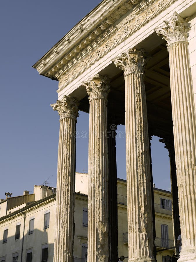 Nimes: Roman temple named stock image. Image of maison - 10770561