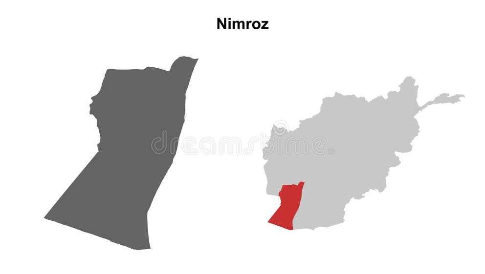 Nimroz outline map stock vector. Illustration of tourism - 378836476