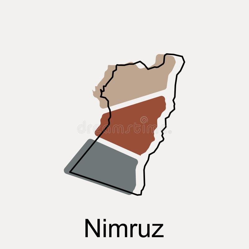 Nimruz Map and Black Lettering Illustration Design Template on White ...