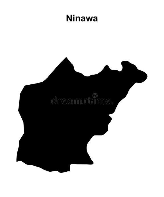 Ninawa outline map stock vector. Illustration of outline - 360437345