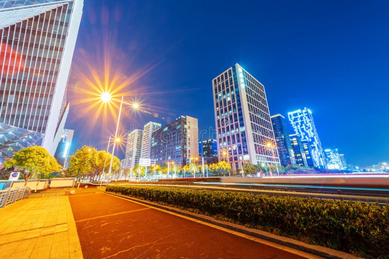 Ninbo City, China, Night View Stock Photo - Image of city, dusk: 153605388