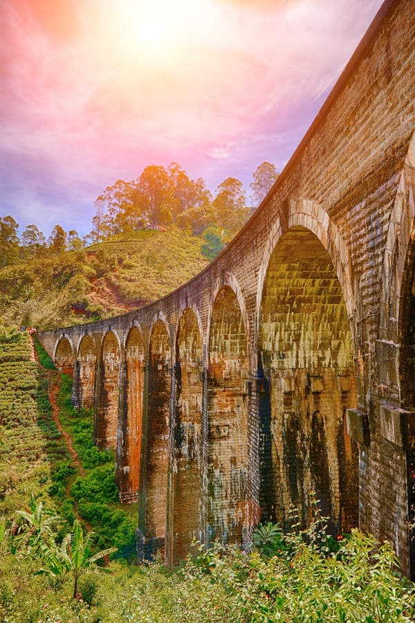 The Nine Arch Railroad Bridge in Demodara, Sri Lanka Stock Image ...