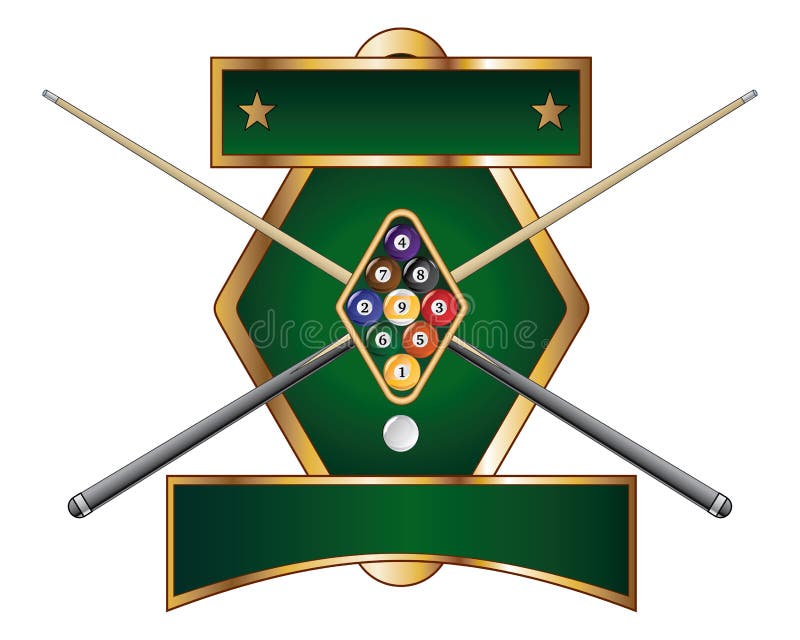 Nine Ball Emblem Design stock vector. Illustration of sphere - 26196173