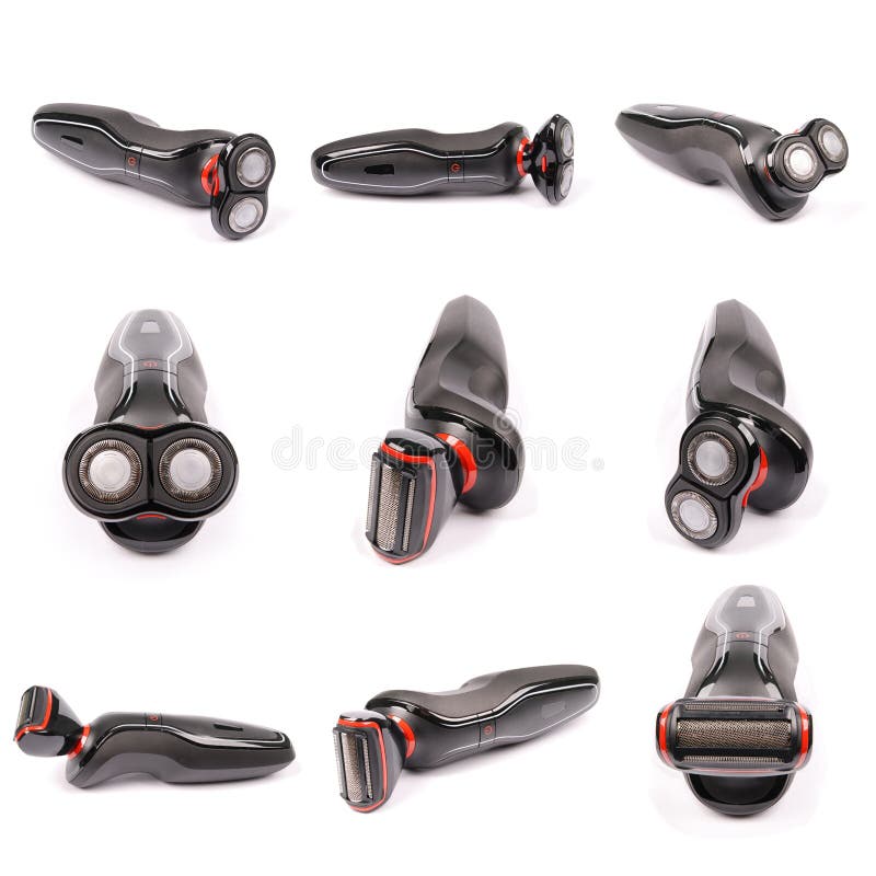 Nine Black Electric Razor Shaver Stock Image - Image of morning ...