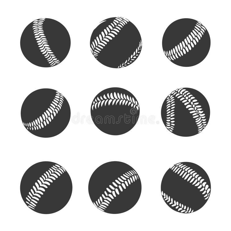 Nine Black and White Baseball Balls Seamless Pattern Stock Vector ...