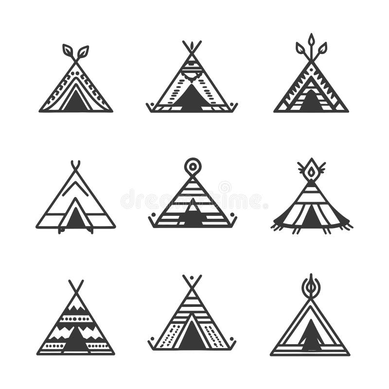 Tribal Teepee Tent Icons Stock Photos - Free & Royalty-Free Stock ...