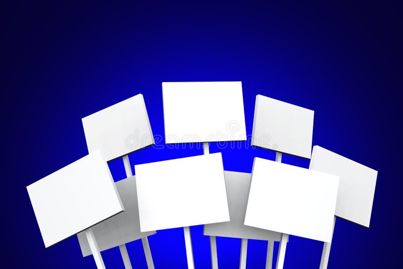 Nine blank notice boards stock illustration. Illustration of array ...